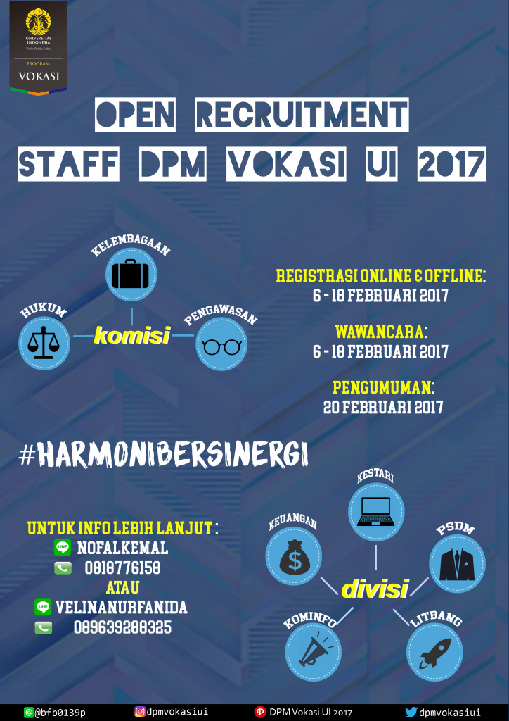 Open Recruitment Staff DPM Vokasi UI 2017 – Program Pendidikan Vokasi ...