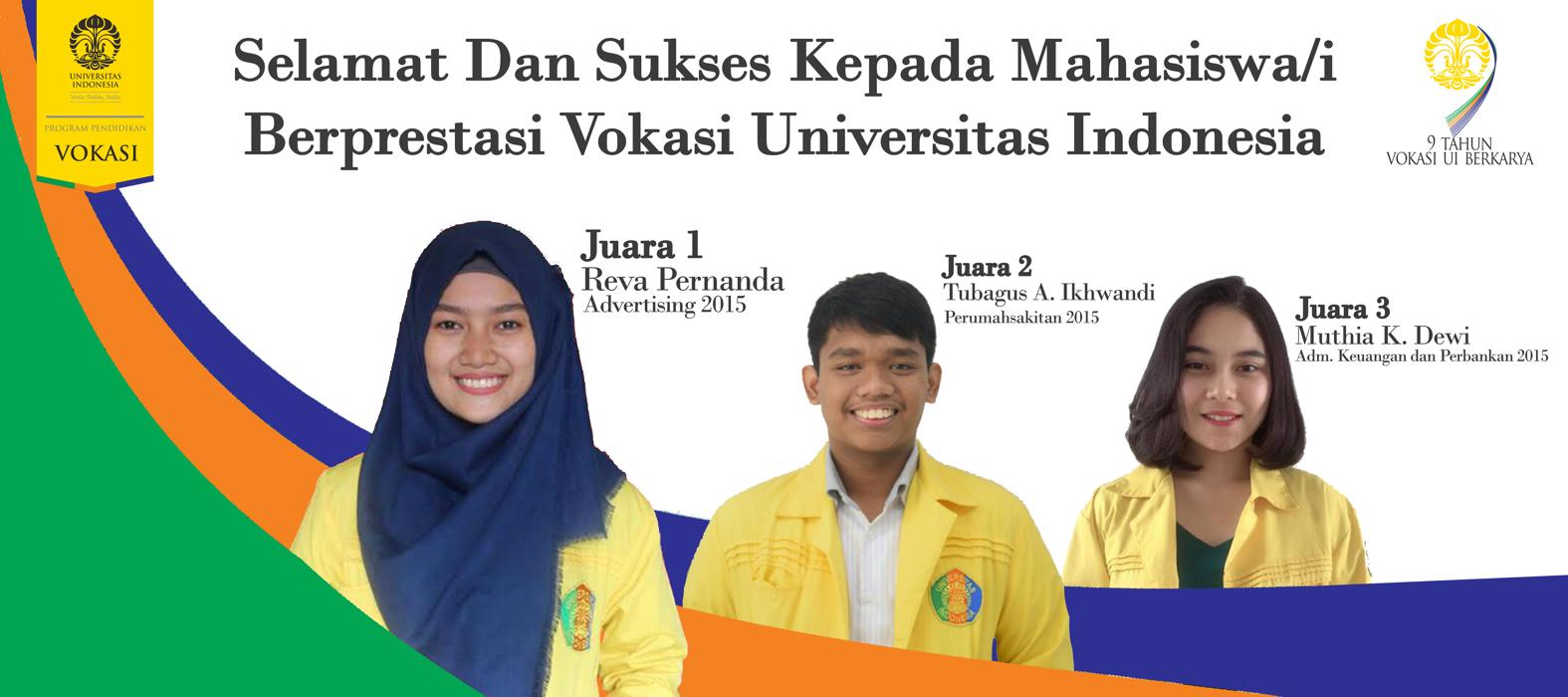 Mahasiswa Berprestasi Vokasi UI 2017 | Program Pendidikan Vokasi ...
