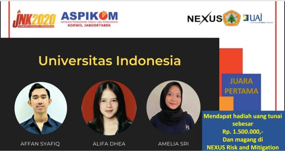Mahasiswa Hubungan Masyarakat Vokasi UI Raih 3 Juara di Jambore Nasional Komunikasi 2020 ...